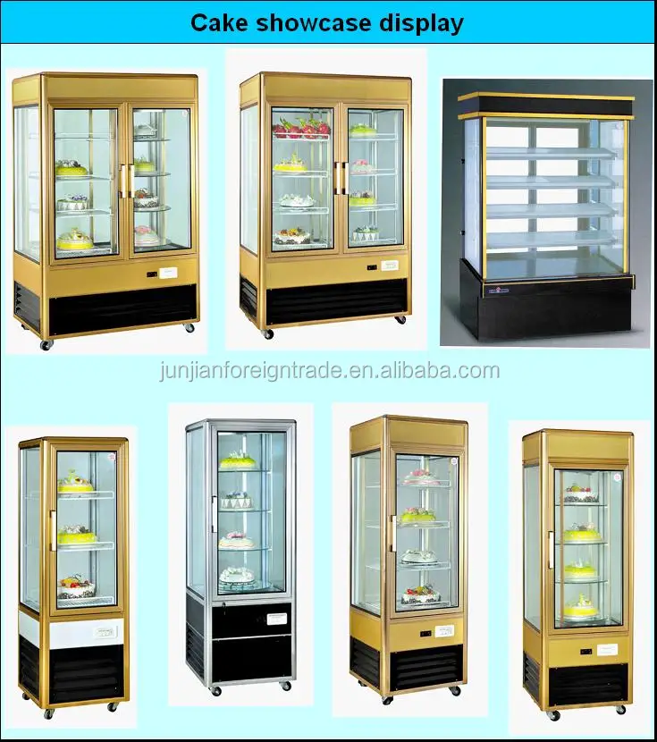 Commercial Upright Glass Display Refrigerator Rotating Showcase For ...