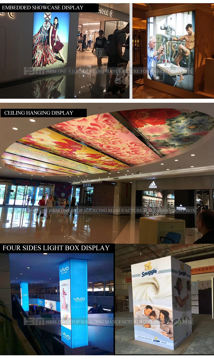 Textile Frame Aluminium Seg Lightbox Extrusion Fabric Aluminum Profile For Frameless Light Box ...