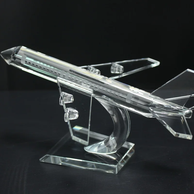 Transparent Crystal Airplane Glass Plane Model Crystal Paperweight For ...