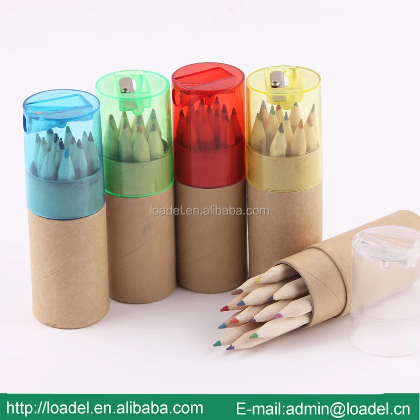 Promotional Pencil Sharpener With 6pcs Natural 3.5" Coloured Pencils ...