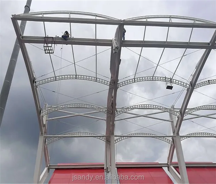 Light Weight Steel Pipe Truss and Fabric Membrane Structure Roofing ...