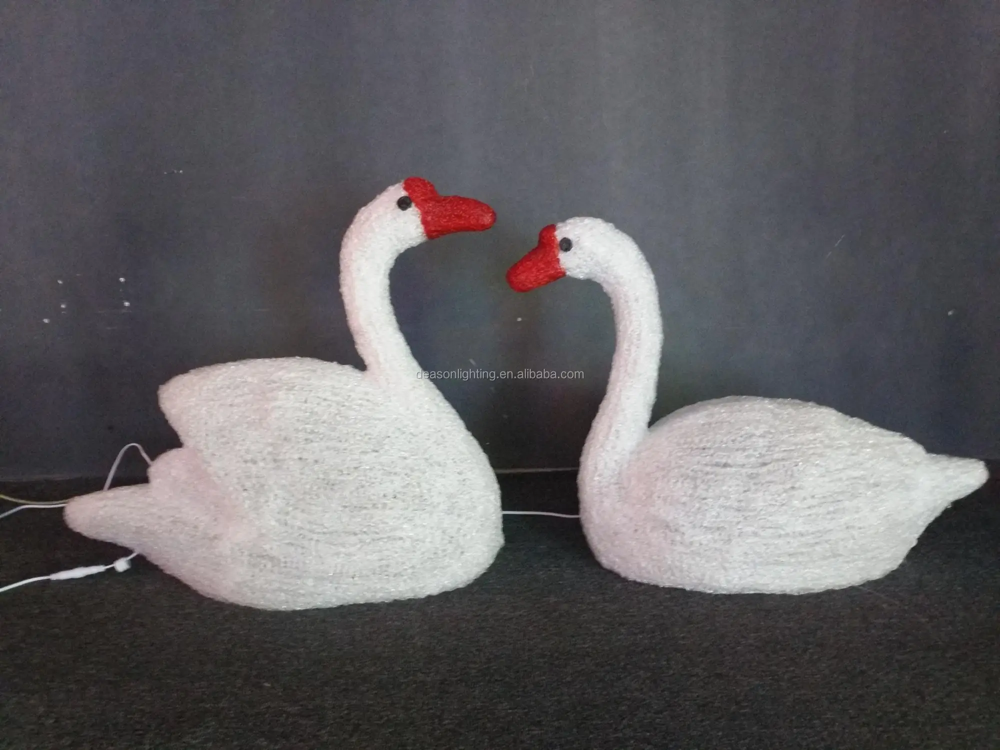 Crystal Swans With Led Light - Buy Christmas Led Swan,Lighted Swan For ...