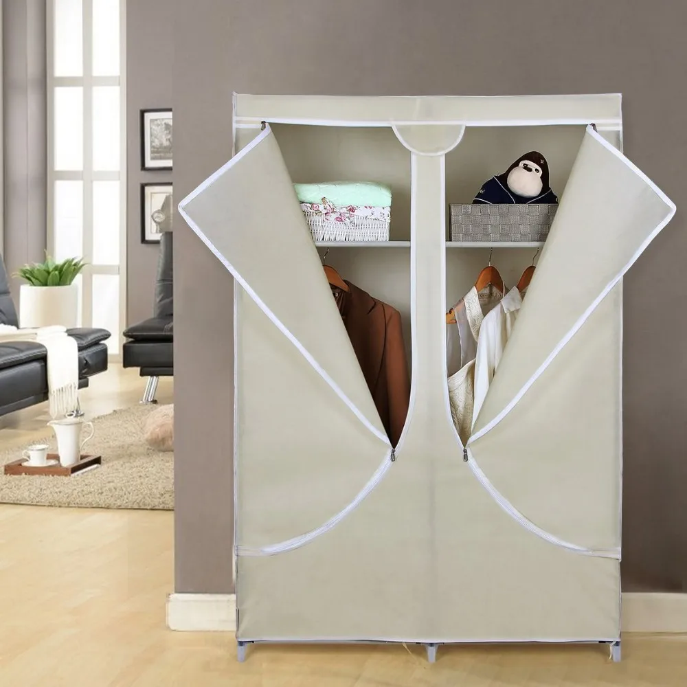 Portable Closet Non-woven Fabric Wardrobe Clothes Storage Organizer ...