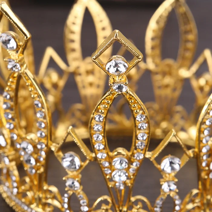 European And American Gold Crown Bride Round Full Circle Crown ...