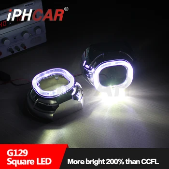 Led Square Angel Eyes Hid Bi-xenon Projector Lens Light - Buy Led ...