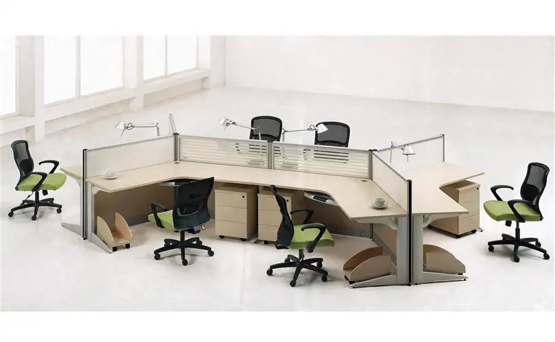 6 Person Office Cluster Partitions Desks (cd-88811) - Buy 6 Person Desk ...