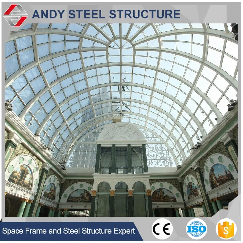 Professional And Reliable Doom Steel Space Frame Glass Skylight ...