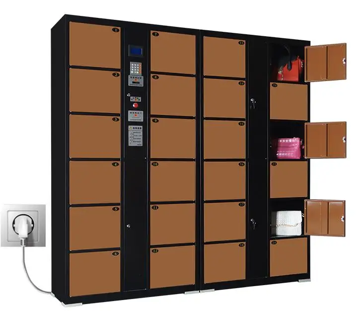 24 Doors Biometric Fingerprint Electronic Steel Locker For Supermarket ...