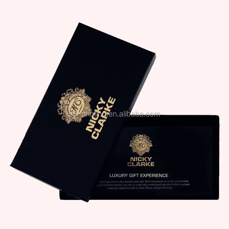 Custom Design Black DL Voucher Style Gift Boxes for Craft