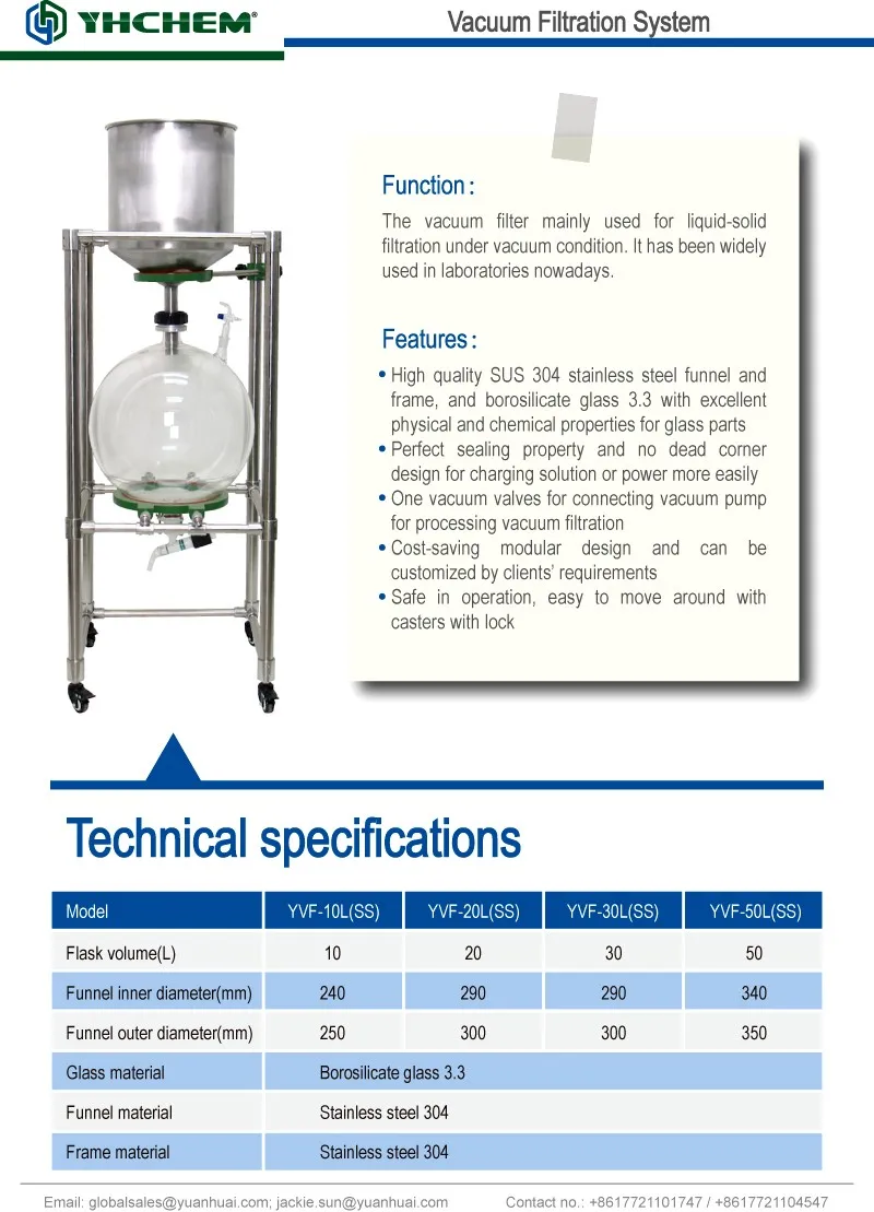 50L Vacuum Filtration Device with Stainless Steel Funnel