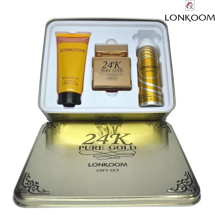 On Promotion 24k Pure Gold Women Perfume Set - Buy Perfume Set,Women ...