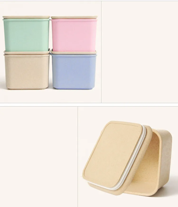 Airtight Square Wheat Straw High Quality Food Storage Plastic ...