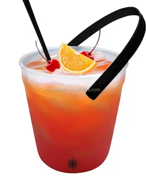 32oz Plastic Mixed Drinking Bucket For Beverage Pail - Buy Plastic ...