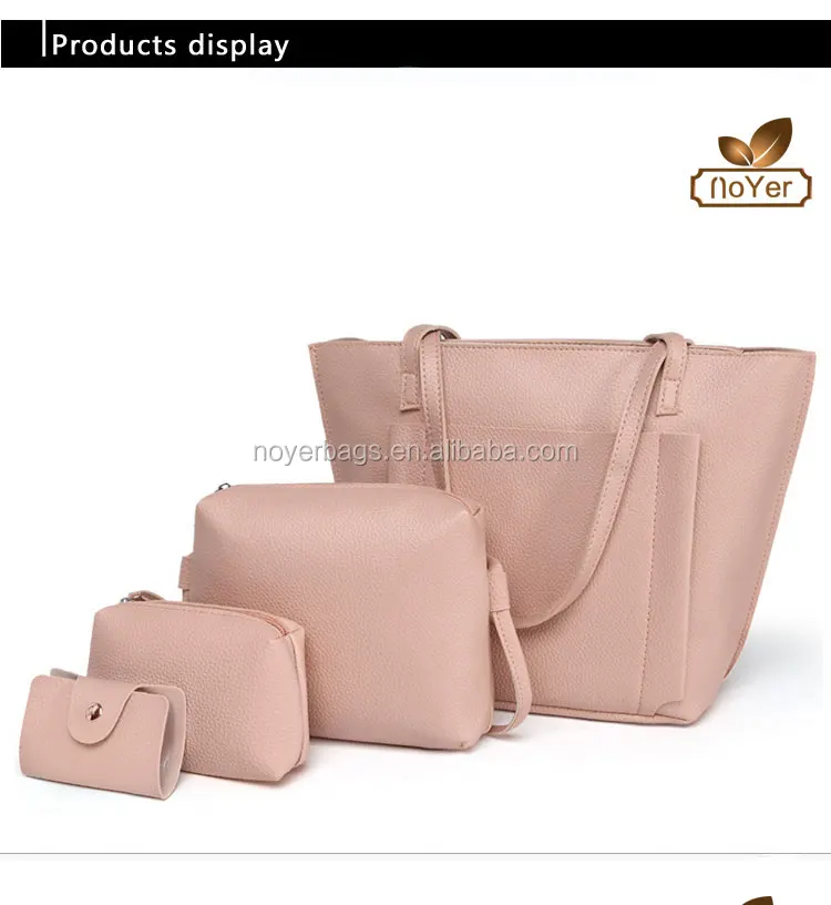 New Goods 4 Pcs Women Tote Handbag Set Elegant Ladies Pu Leather ...