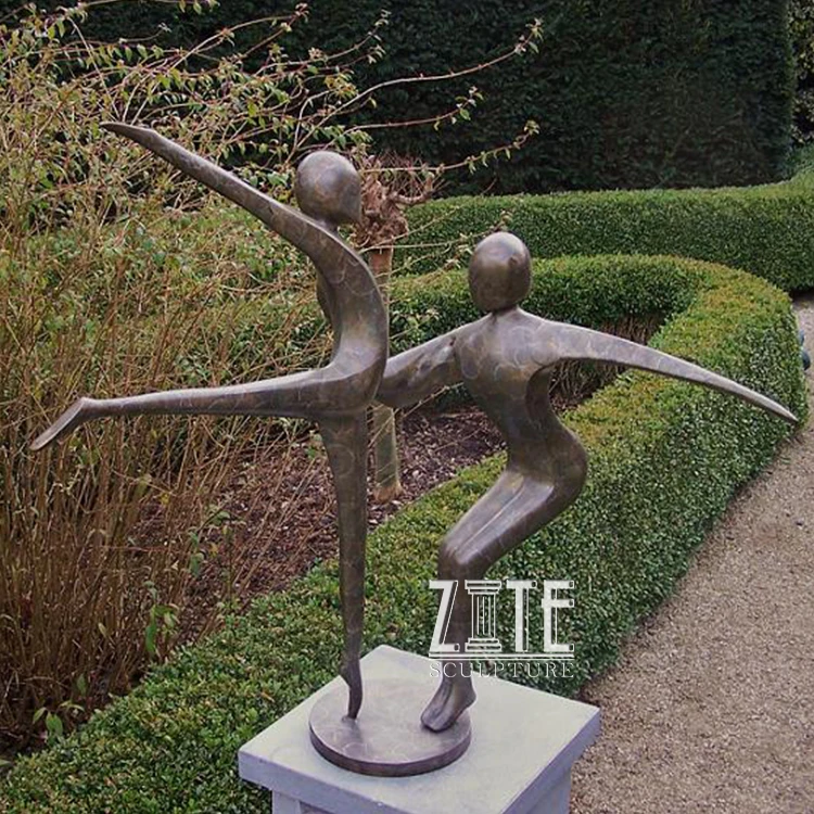 Garden Art Nouveau Abstract Bronze Human Sculpture Dancing Gymnastic ...