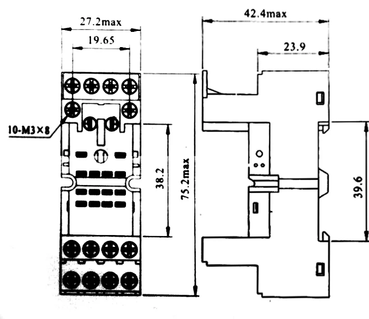 Pt78704 14 Pins Screw Socket Relay 4p Din Rail Pt Ser - Buy Relay ...