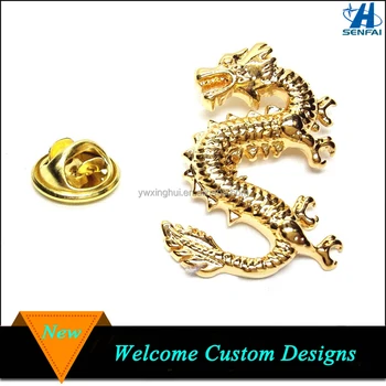 Gold Dragon Lapel Pin For Men Suits Men's Lapel Pins - Buy Dragon Lapel ...