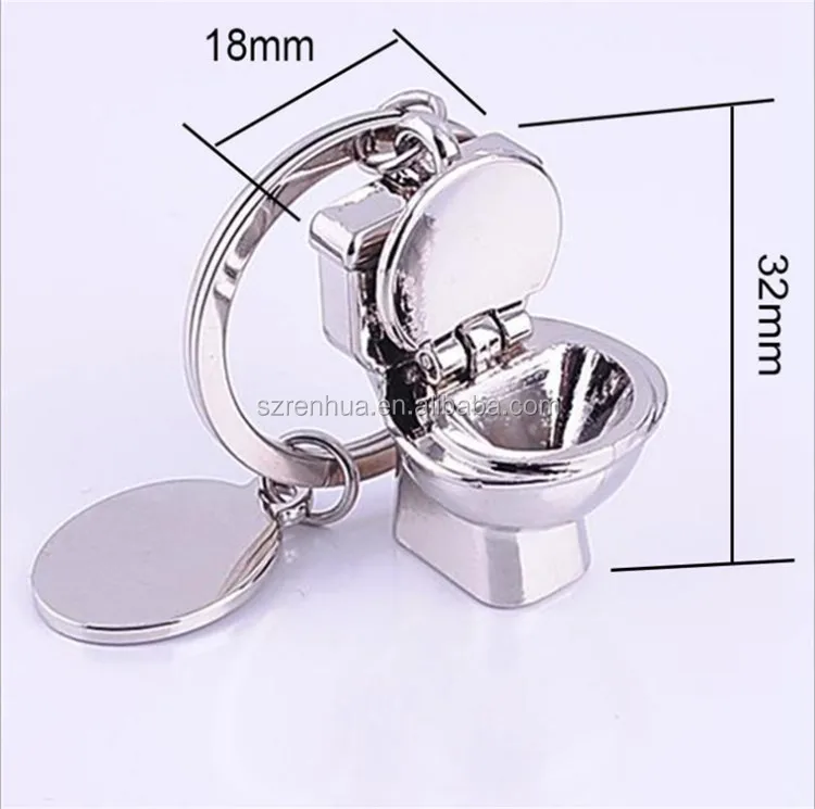 Toilet Key Ring Mini Chain Classic 3d Keychain Bathroom Cute Creative ...