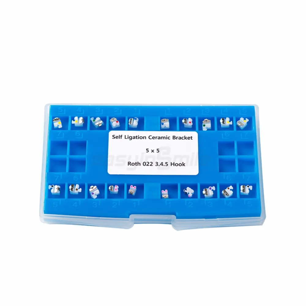 Easyinsmile Ceramic Orthodontic Brackets Roth 022 Self Ligating Dental ...