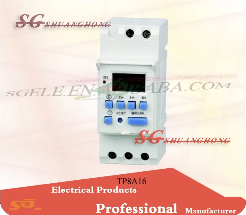 Tp8a16 24 Hours Timer Relay 24v 220v Ac/dc Din Rail Mounting Timer ...