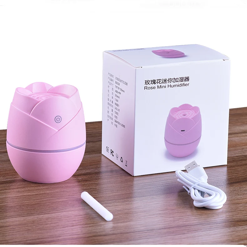 Rose Flower Air Humidifier 80ml Usb Mini Creative Ultrasonic Cool Mist ...