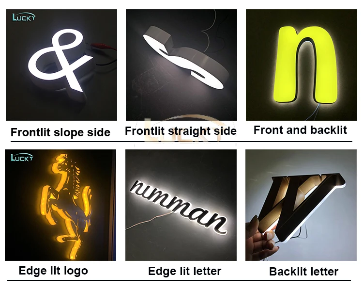 25mm Thick High Light Golden LED Letter Edge Light Acrylic