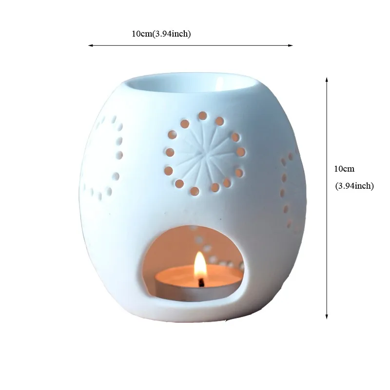 White Ceramic Essential Oil/wax Burner Tealight Candle Ceramic Oil ...