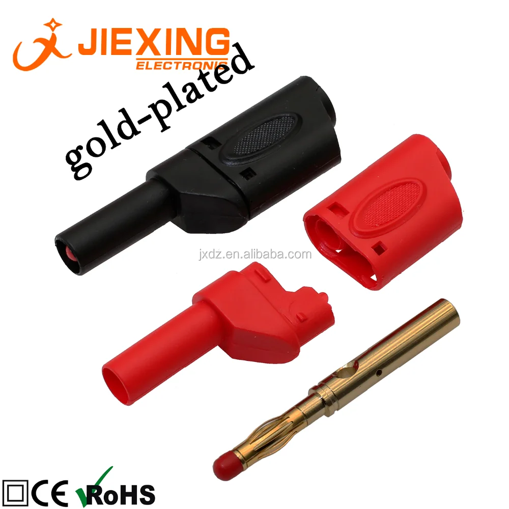 BP4502 Banana Plug Solder - Gold Plated Safety Shrouded 4mm