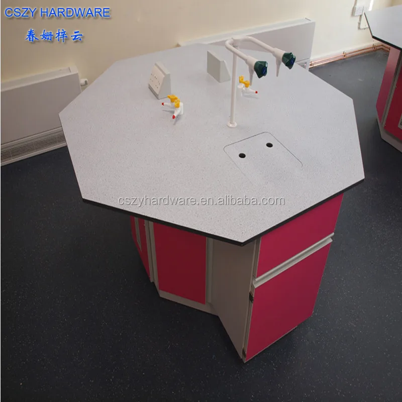 Epoxy Resin Top Student Octagonal Lab Table For School Lab Room - Buy ...