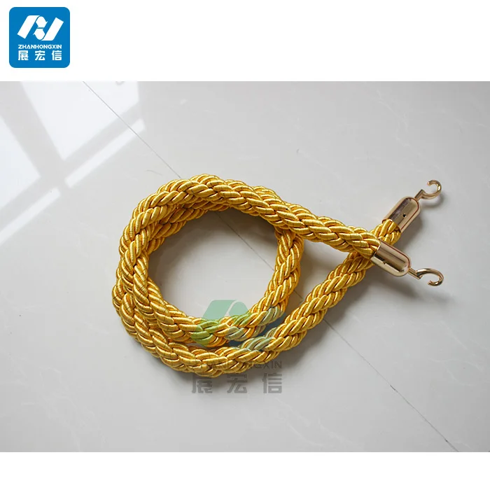 Rope Barrier /queue Rope Barrier Stanchion Rope With Silver&gold Hook ...