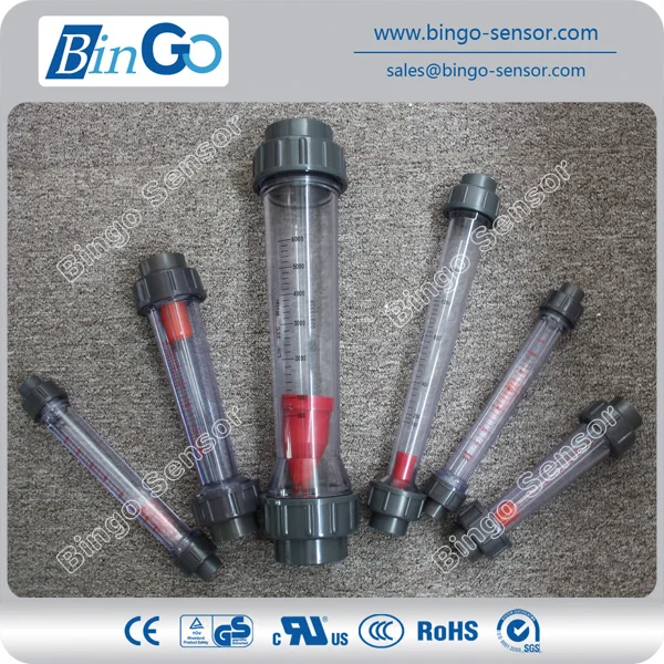 Inline Water Flow Meter GPM Rotameter - Bingometer VAF-15S25S