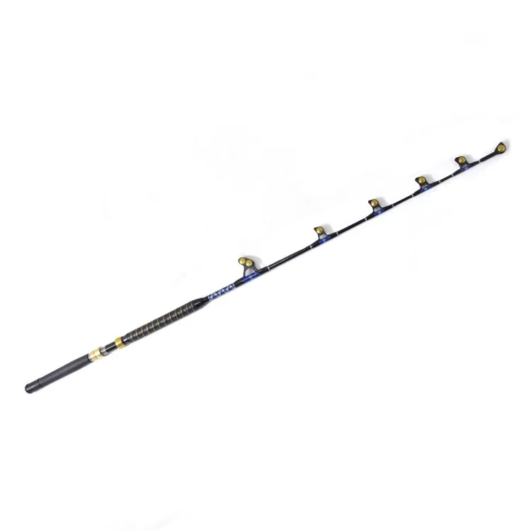 Heavy Duty Fishing Rod Fiberglass Big Game Rod And Reel Blue Spear ...