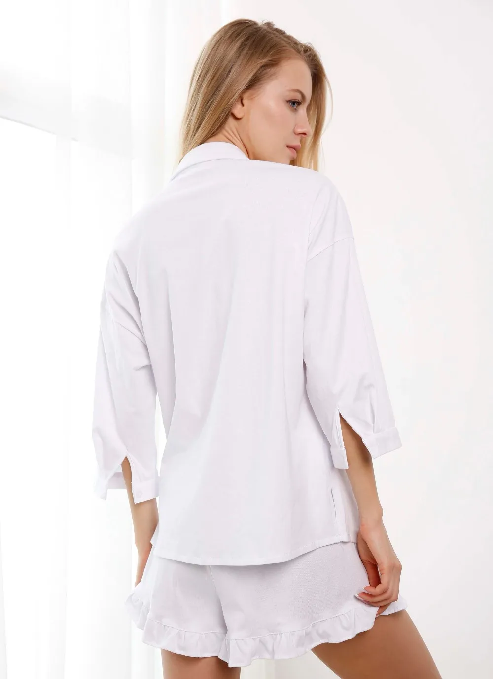 Top Selling White Comfort Pajamas Set/long Sleeve Sleepwear Comfort Pj ...