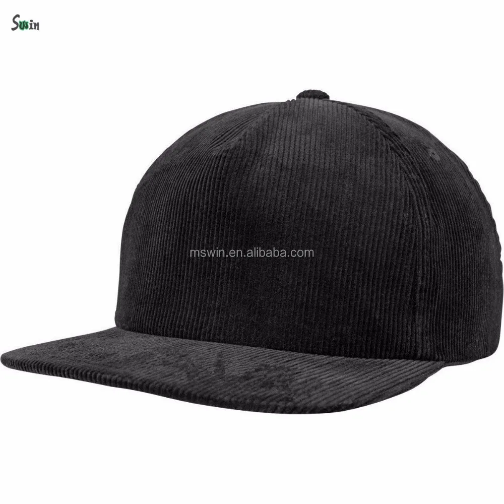 High Quality Custom Flat Bill 5 Panel Plain Blank Corduroy Snapback Hat Wholesale - Buy Corduroy ...