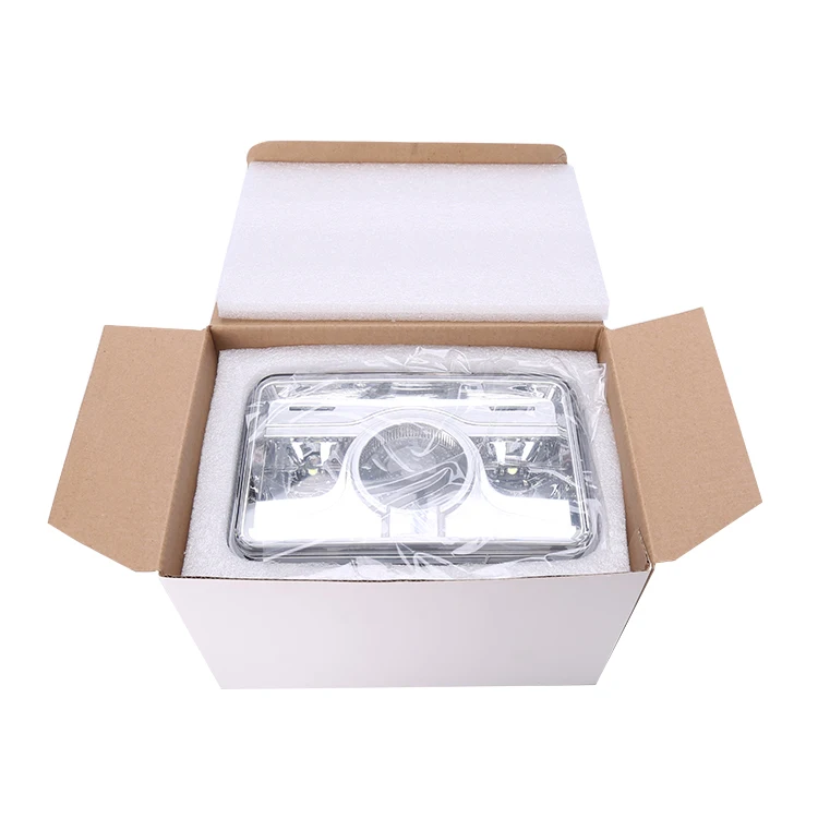 Black Chrome Led Headlight Square Sealed Beam Motorcycle Headlight ...