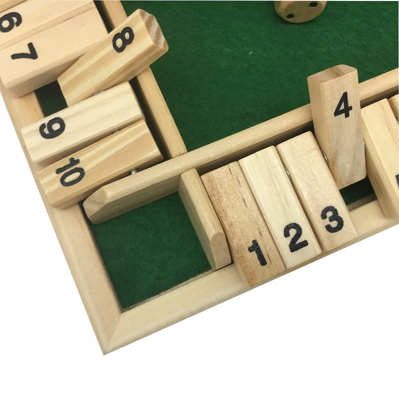 4 Player Shut the Box Board Game - 4 5 6 Dice Game