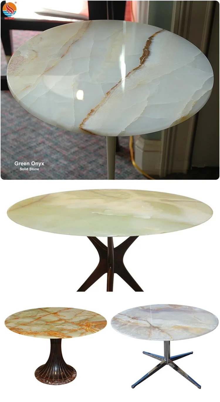 Natural Onyx Marble Table Top - Round, Durable & Stylish