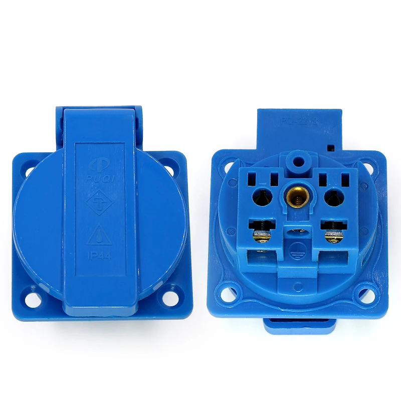 French Waterproof Connector Socket with Safety Shutter 16A 250V IP44