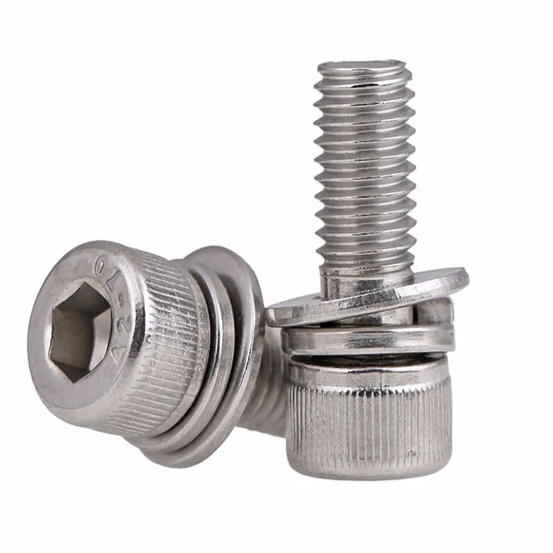 Steel Hex Socket Cap Head Lock Washer Assembled Screw - Buy Lock ...