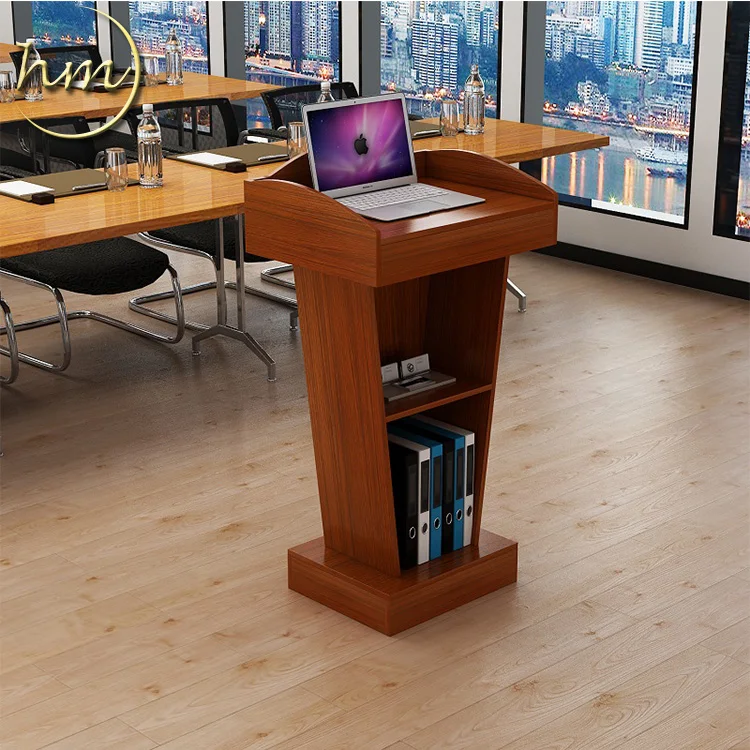 Modern Wooden Church Pulpit Lectern with Adjustable Features - OEM