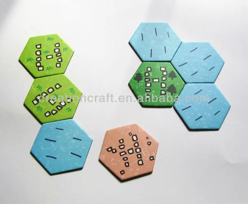 Customized Die Cut Paper Cardboard Hexagonal Counters Tokens - Redmowa