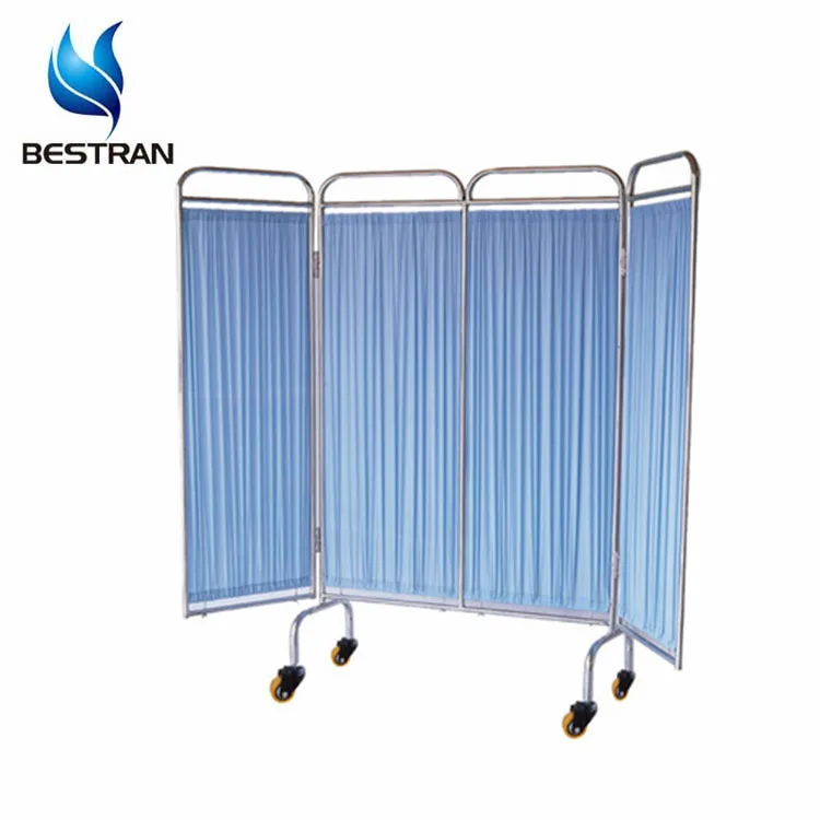 Bt-cp001 Hospital Mobile 4 Folding Medical Ward Bed Side Screen 4 Panel ...