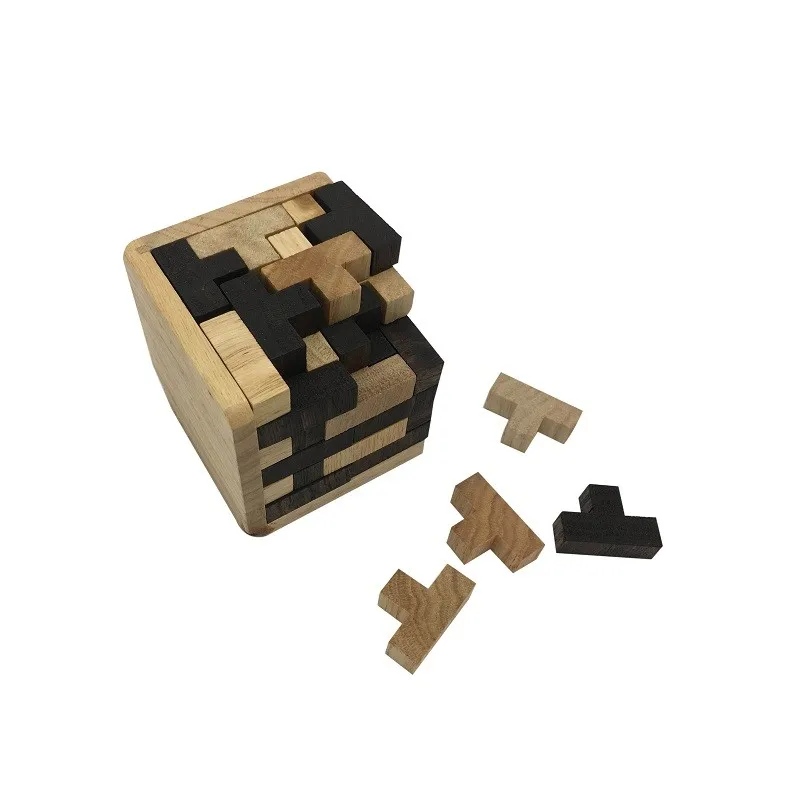3D Wooden Inter Cube Gridlock Puzzle - Educational Toys