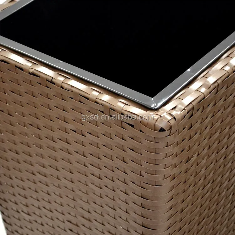 Outdoor Garden Patio Decor Plastic Rattan Plant Pots Tall Large ...