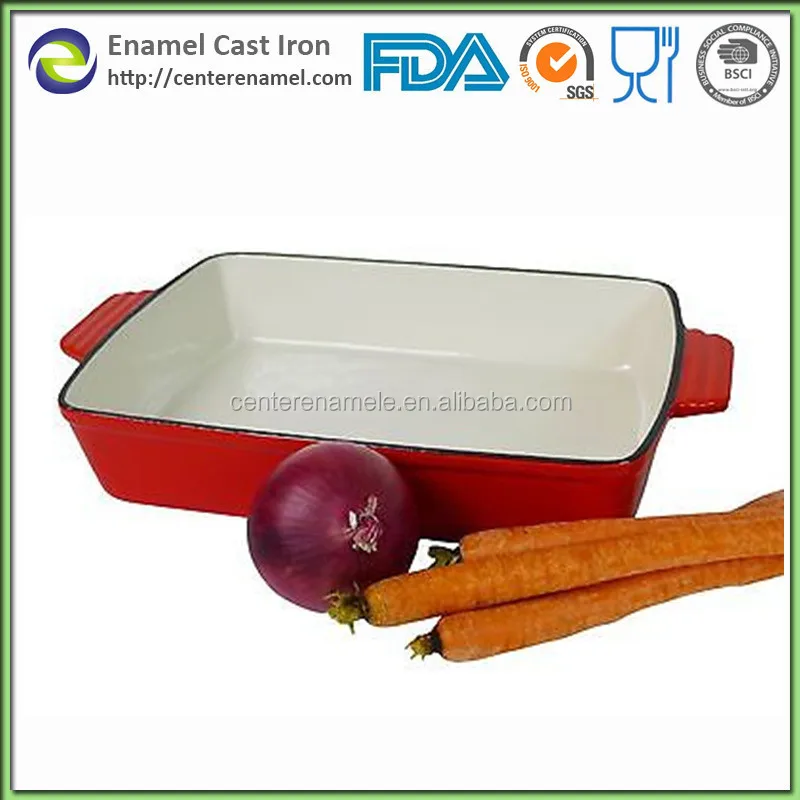 Palm Restaurant Cookware Rectangular Enamel Cast Iron Roaster Pan - Buy ...