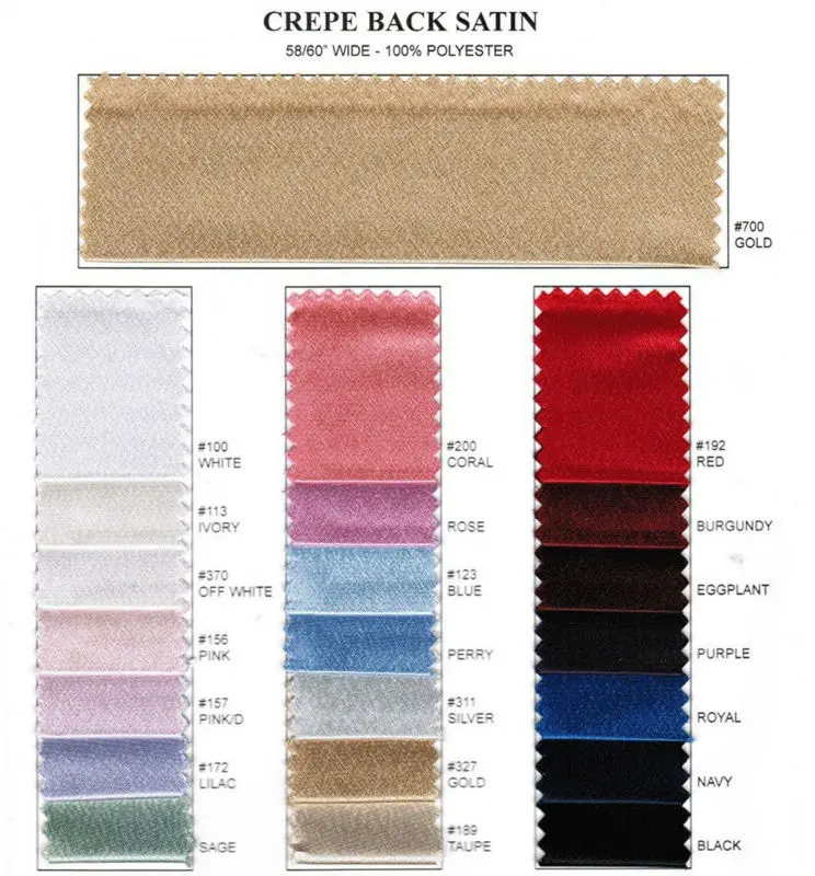 Wholesale Cheap Back Crepe Satin,Satin Back Crepe For Wedding & Event ...