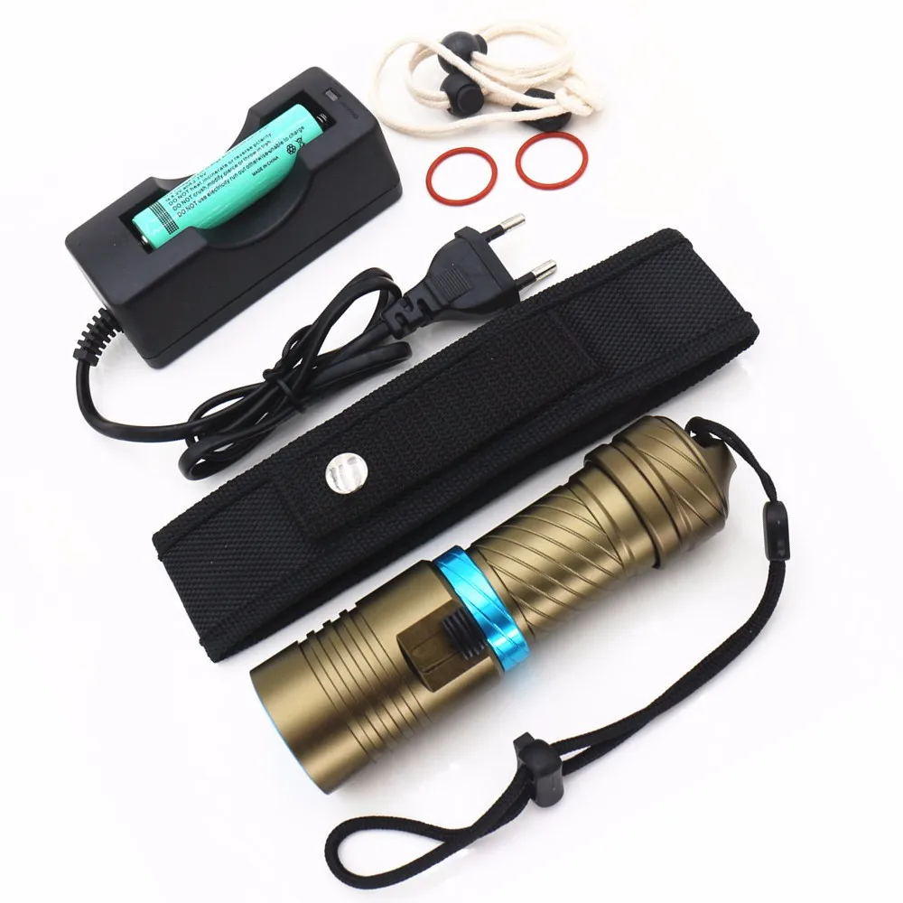 5000lm Xm-l2 Waterproof Dive Underwater 80 Meter Led Diving Flashlight ...