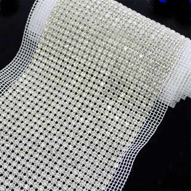 Wholesale 24rows Fabric Rhinestone Mesh Crystal Rhinestone Mesh Trim ...