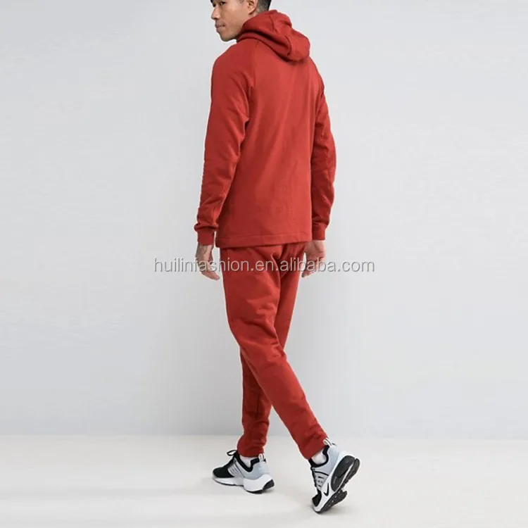 Plain Red Top Design Tracksuit For Men Zip Up Hoodies And Sweat Pants ...
