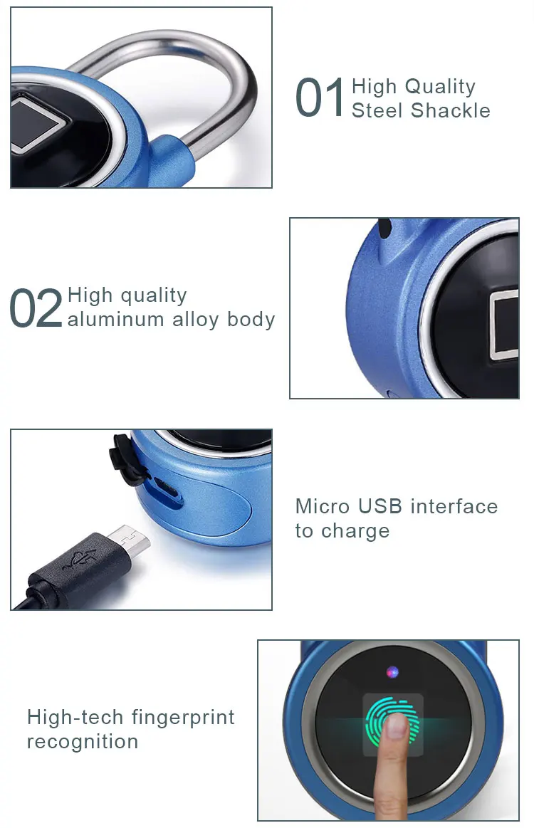 New Mini Portable Anti-theft Smart Bluetooth Fingerprint Padlock With ...